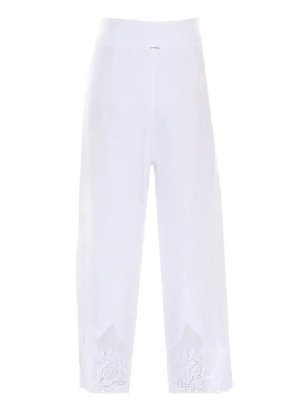 TWINSET Lace Cropped Trousers - White