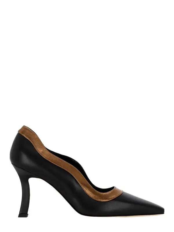 Manolo Blahnik Curved Trim Pointed Toe Pumps - Black