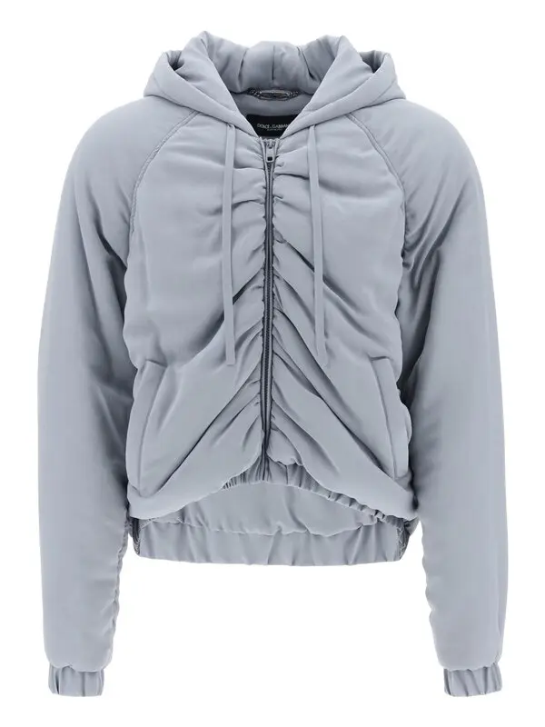 Dolce & Gabbana Drawstring Hooded Jacket - Gray