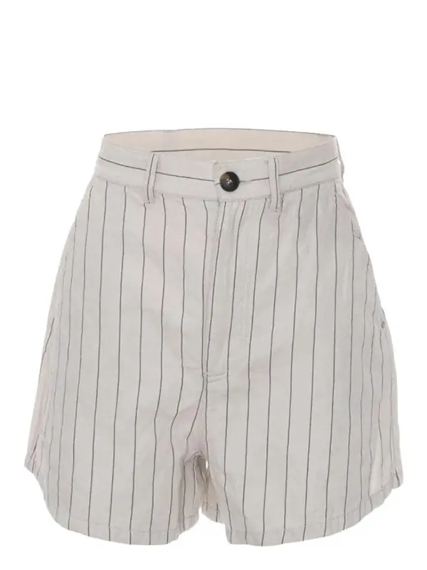 Emporio Armani Striped High-waisted Shorts - Gray