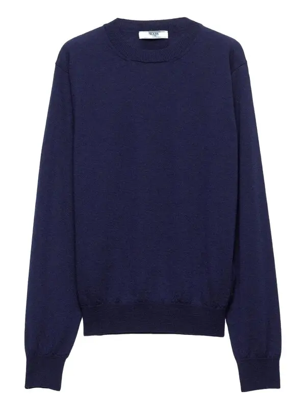 Prada Cashmere Crew-neck Sweater - Navy