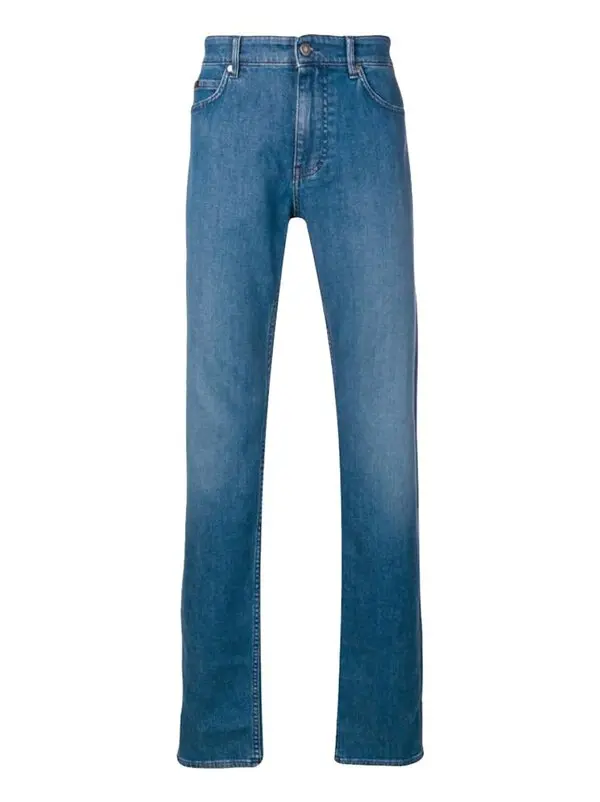 Hugo Boss Logo Straight Jeans - Blue