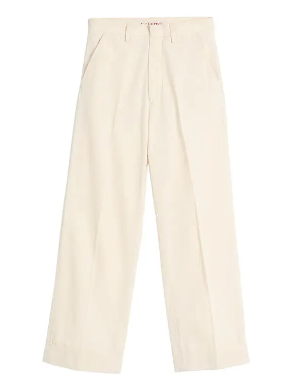 Valentino Garavani Pleated Wide-leg Trousers - Beige