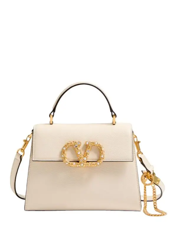 Valentino Garavani Vsling Foldover Top Small Tote Bag - Ivory