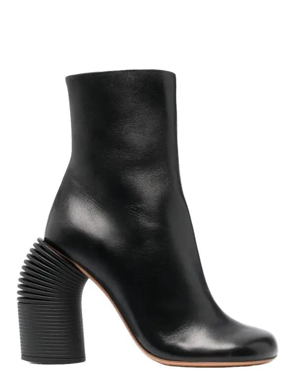 Off-White Tonal Spring Square Toe Boots - Black
