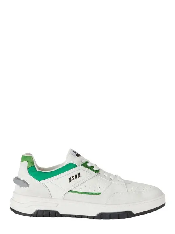 MSGM Panelled Logo Print Low-top Sneakers - White