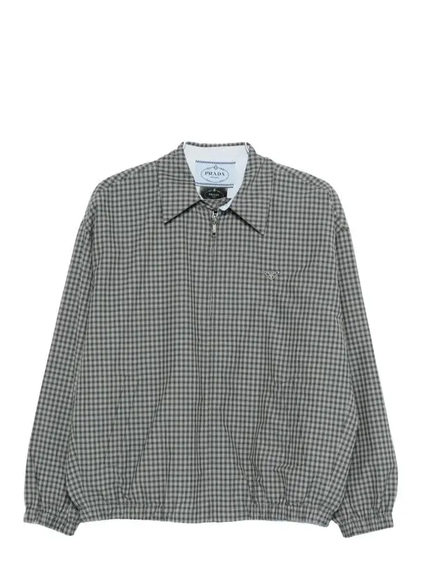 Prada Checked Poplin Jacket - Iron Gray