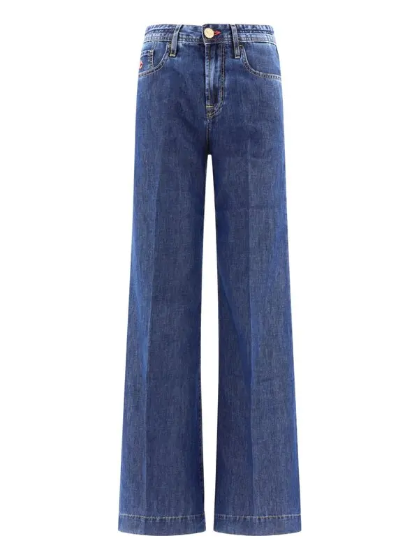 Jacob Cohen Logo-patch Wide-leg Jeans - Blue