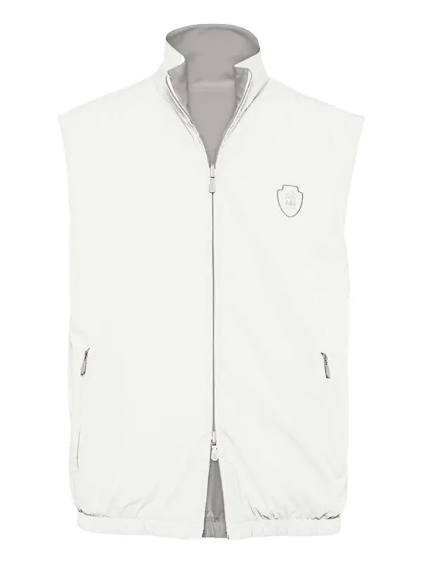Brunello Cucinelli Reversible Quilted Zip-up Gilet - Off-white/gray