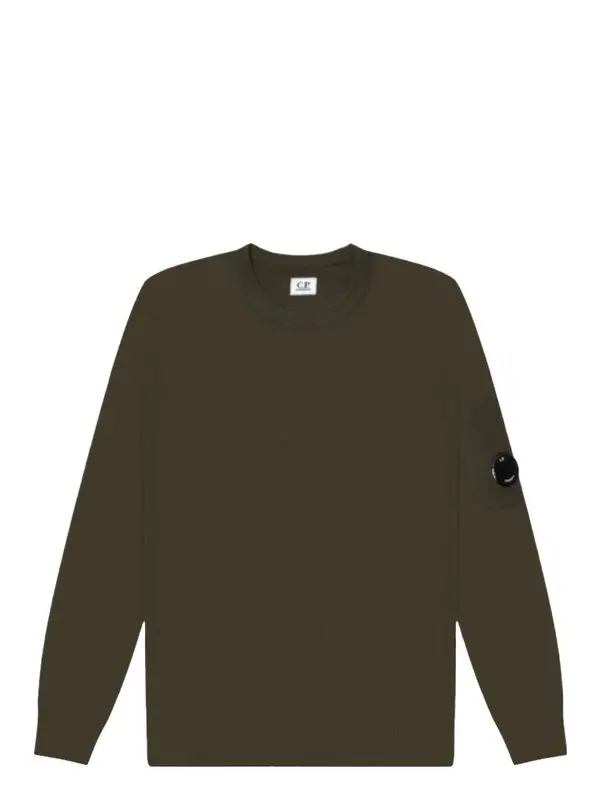 C.P. COMPANY Crew Neck Knitted Sweater With Lens Detail - Green