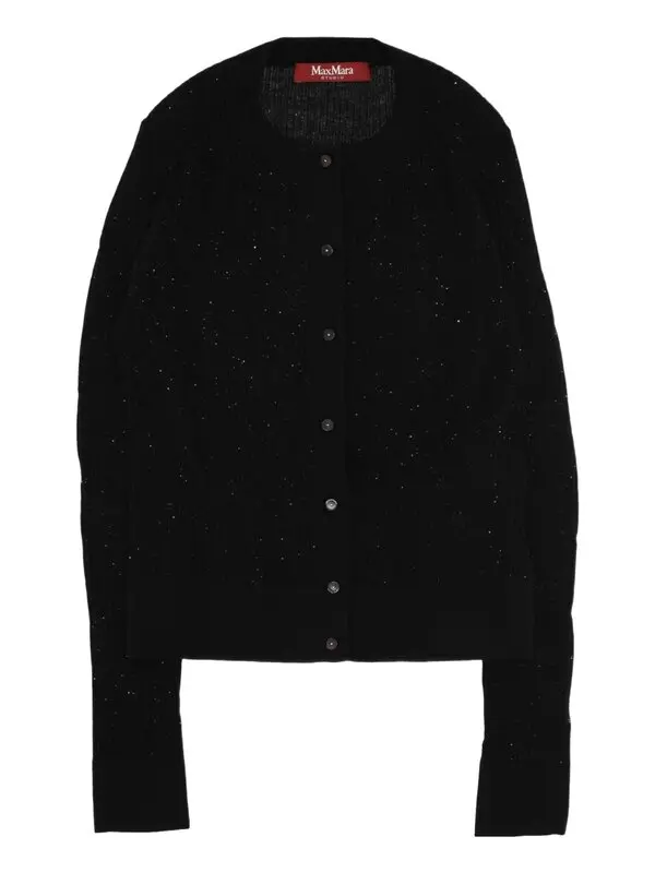 Max Mara Crewneck Button-up Cardigan - Black