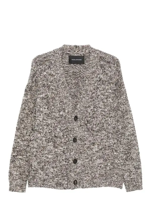 Tagliatore Relaxed Fit V-neck Buttoned Knitwear - Gray