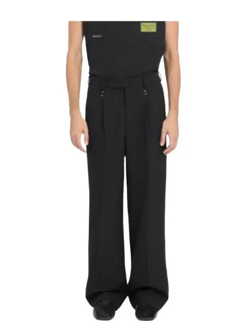 MAISON MARGIELA Pleated Wide-leg Tailored Pants - Black