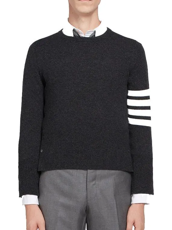 Thom Browne 4-bar Knitted Pullover - Black