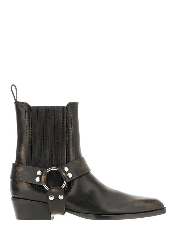 Paris Texas Helena Strap Detail Ankle Boots - Black