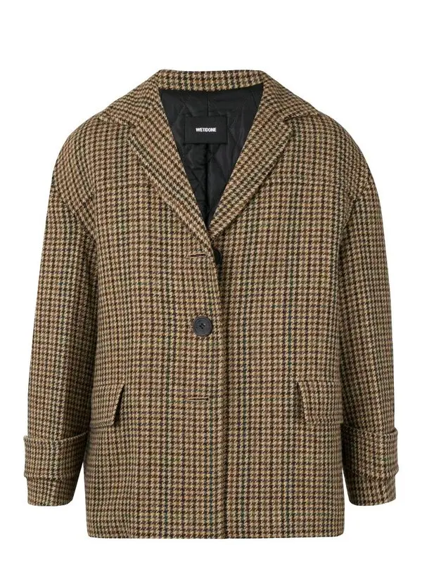 We11Done Houndstooth Blazer - Brown