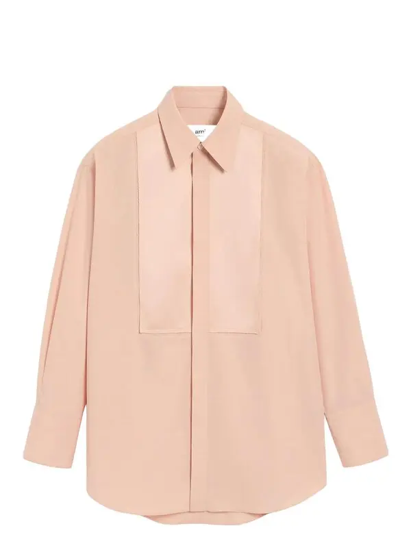 Ami Logo Patch Oversized Shirt - Pink