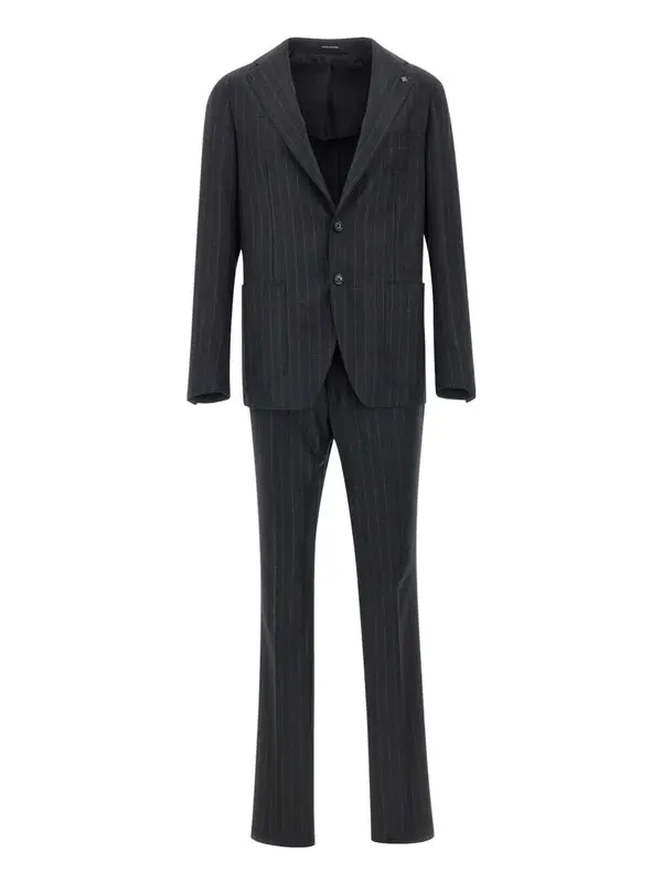 Tagliatore Pinstripe Two-piece Suit - Black