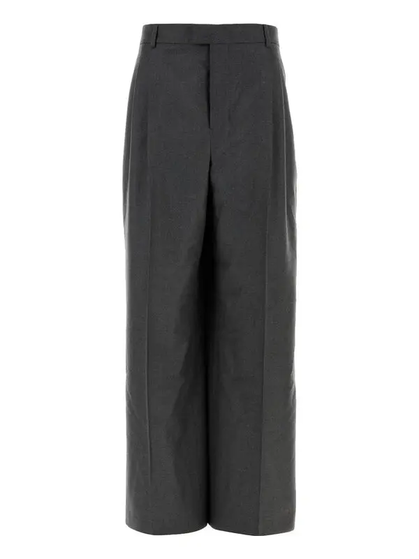 Ami Pleated Wide Leg Pants - Black