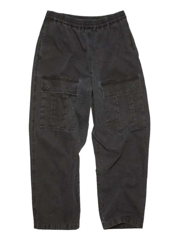 Acne Studios Mid-waist Embroidered Logo Pants - Black