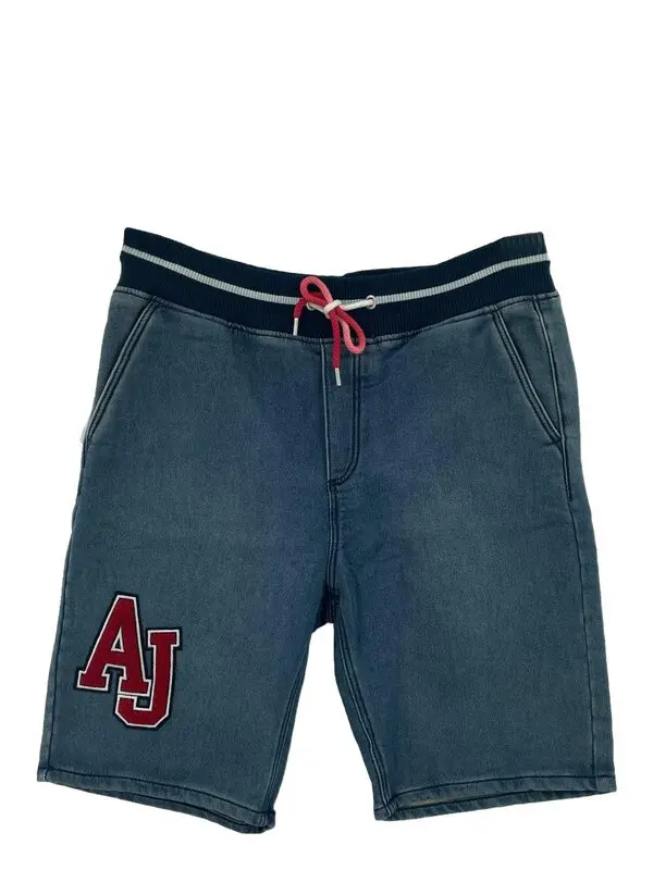 Emporio Armani Drawstring Waist Denim Shorts - Blue