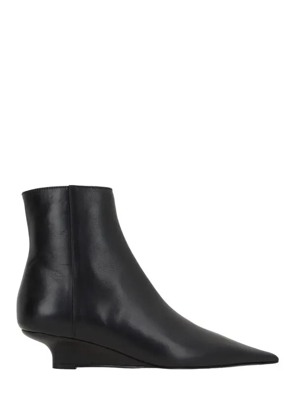 TOTEME Pointed Ankle Boots With Side Zip - Black