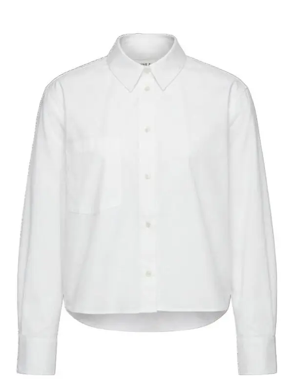 ANINE BING Essie Cropped Pocket Shirt - White