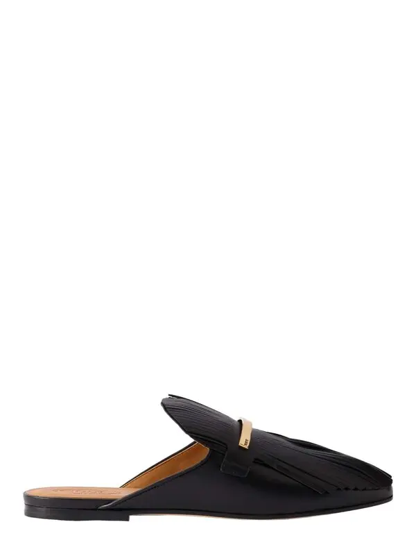TOD'S Fringe Detailed Slip-on Mules - Black