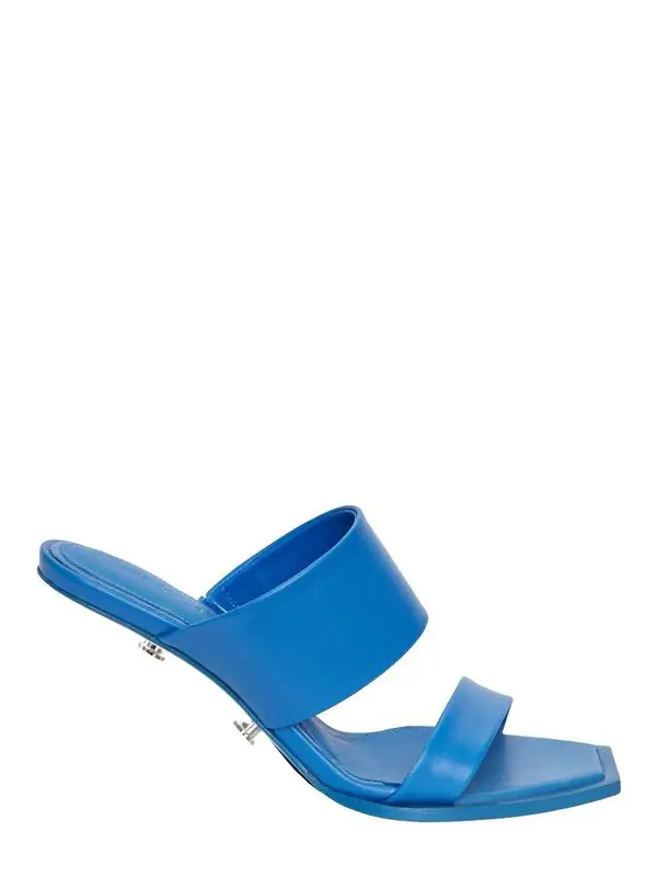 Alexander McQueen 75mm Platform Leather Mules - Blue