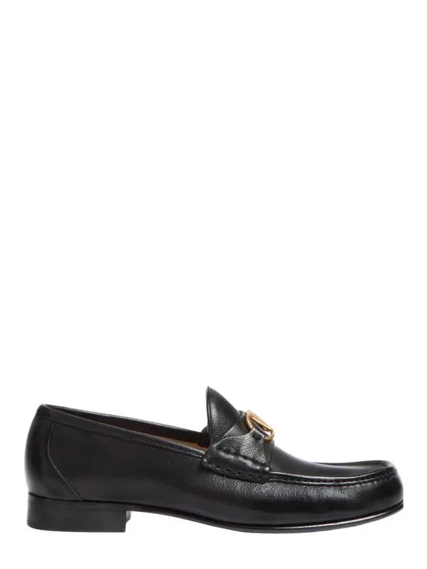 Valentino Garavani Vlogo Metal Detail Mocassins - Black