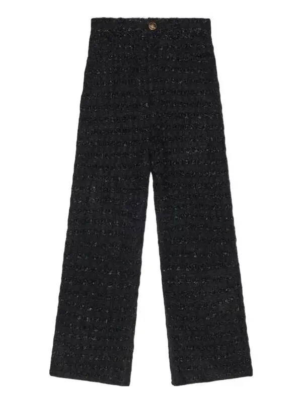 Balenciaga Tweed Metallic Thread Trousers - Black