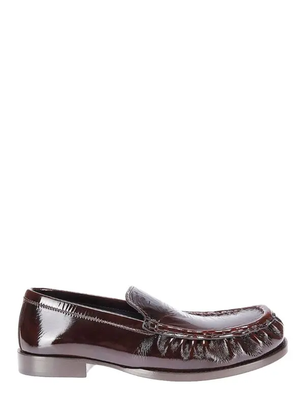 Dries Van Noten Patent Finish Leather Loafers - Gray