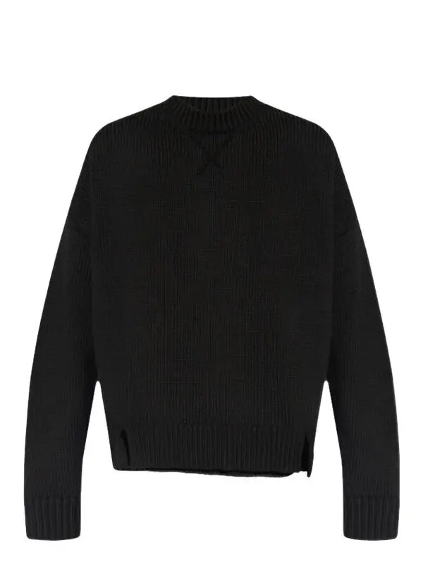 JIL SANDER Drop Shoulder Knitted Jumper - Black