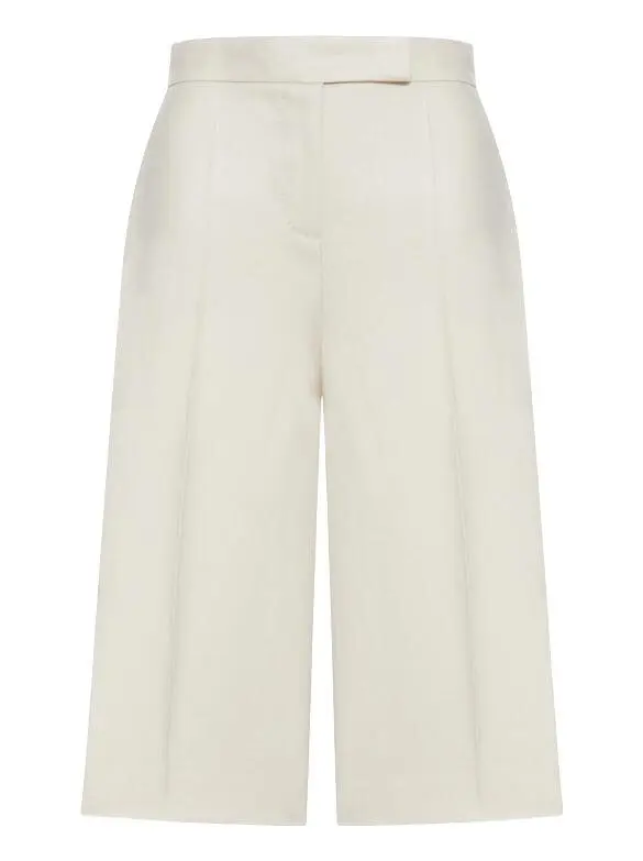 Max Mara Pleated Bermuda Shorts - White