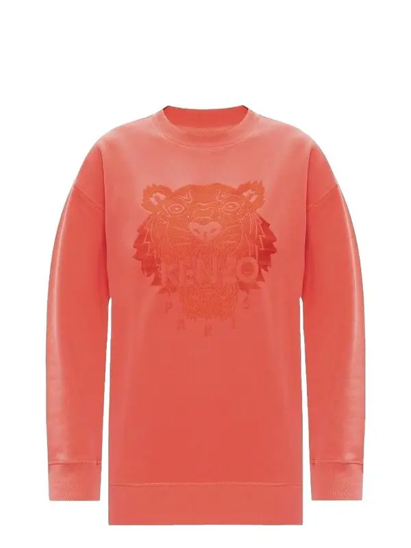 Kenzo Tiger Logo Cotton Sweatshirt - Red