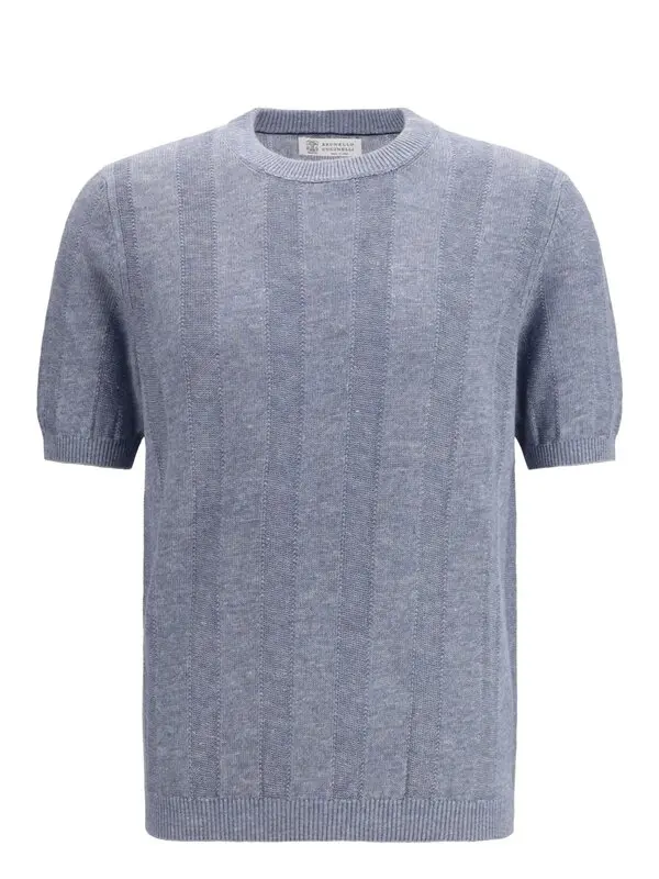 Brunello Cucinelli Short Sleeve Crew Neck Jumper - Gray