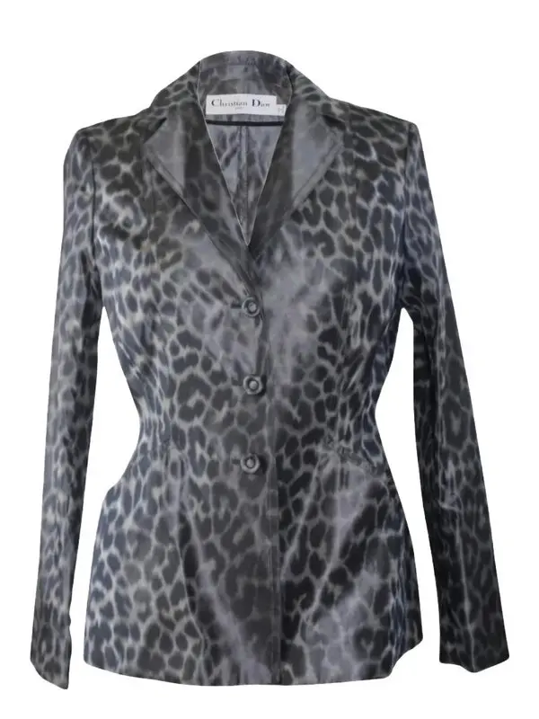 Dior Leopard Print Blazer Jacket - Gray