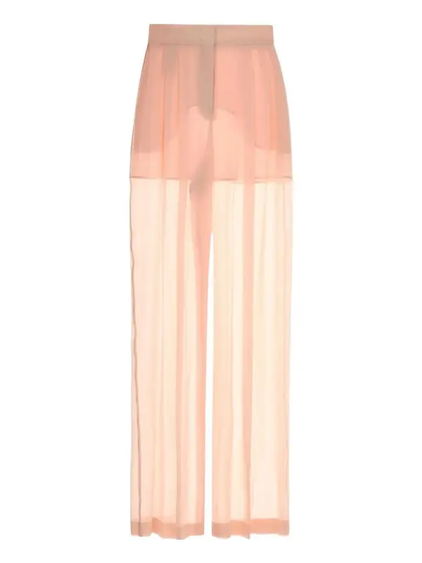 Alberta Ferretti Semi-sheer Georgette Tailored Trousers - Pink