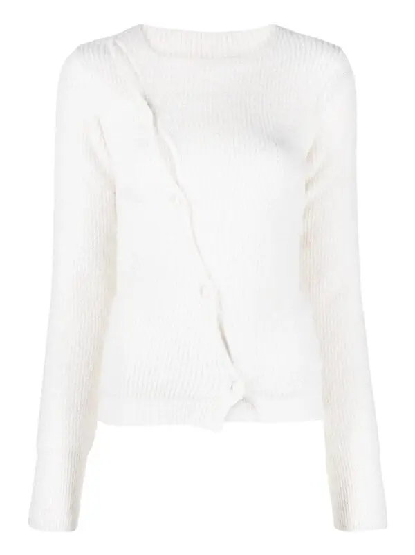 Jacquemus La Maille Pau Asymmetric Cardigan - White
