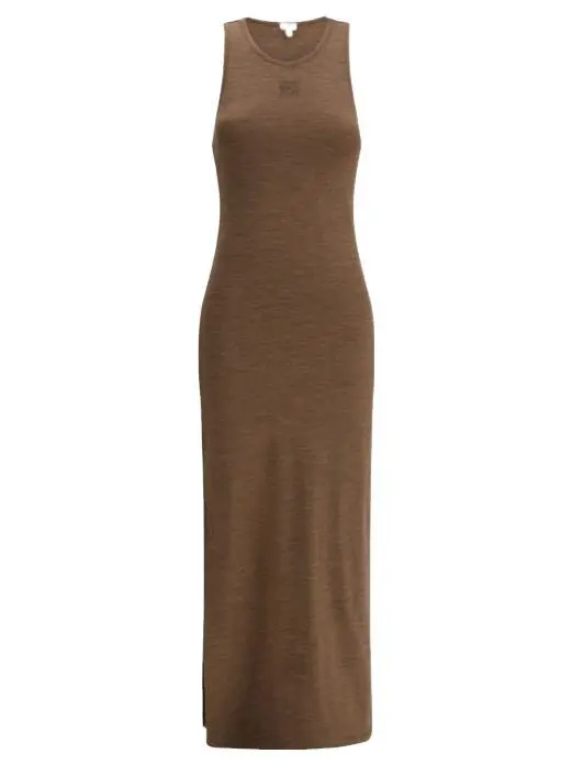 Loewe Anagram-motif Maxi Dress - Brown