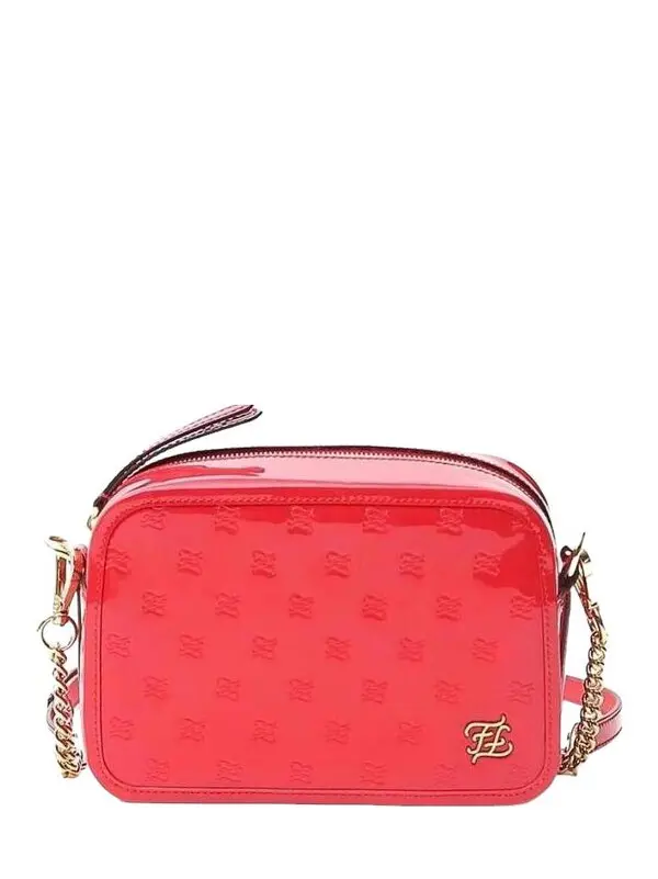 Fendi Karligraphy Embossed Crossbody Bag - Red