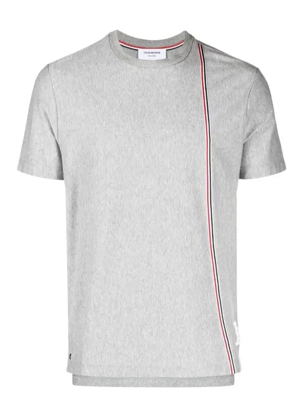 Thom Browne Rwb Striped Crewneck T-shirt - Grey