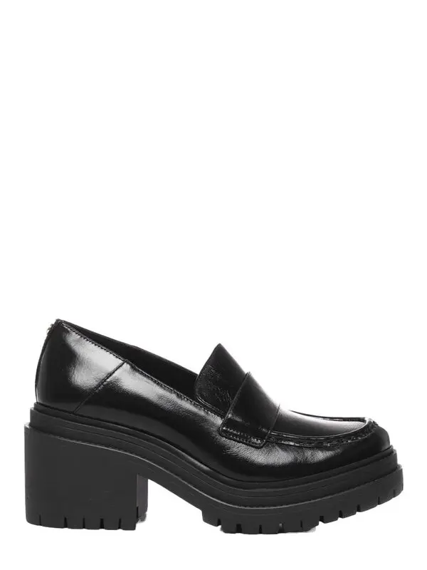 Michael Kors Round Toe Block Heel Loafers - Black