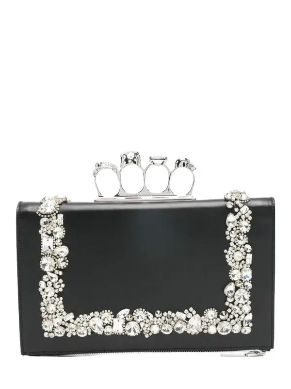 Alexander McQueen Embellished Knuckle Clutch Bag - Black