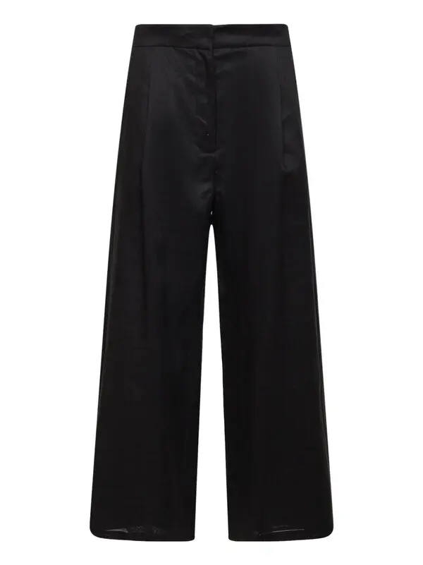 Max Mara Cropped Wide-leg Tailored Pants - Black
