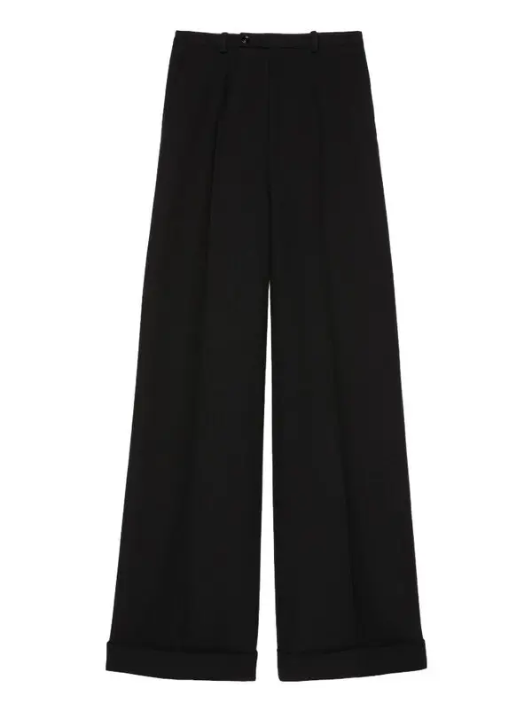 Gucci High Waist Wide Leg Trousers - Black