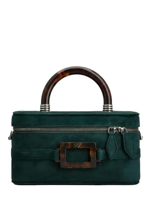 ROGER VIVIER Vanity Belle Mini Bag In Suede - Green