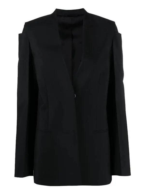 Givenchy Collarless Single-breasted Jacket - Black