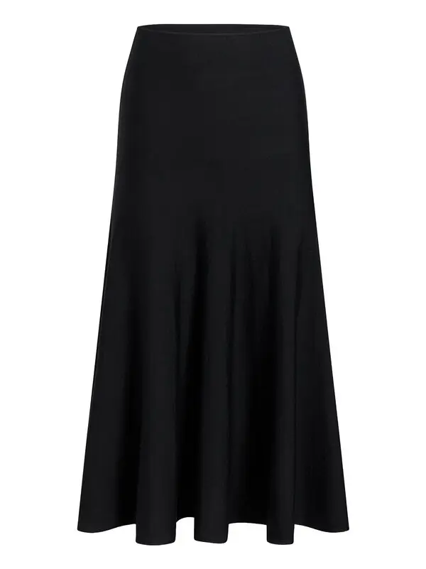 Khaite Mayu Fitted Midi Skirt - Black