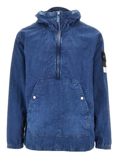Stone Island Half Zip Hooded Jacket - Blue